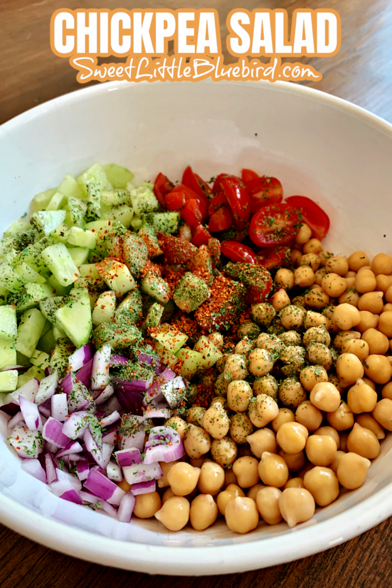 Chickpea Salad (Easy Side Dish or Main Dish) - Sweet Little Bluebird