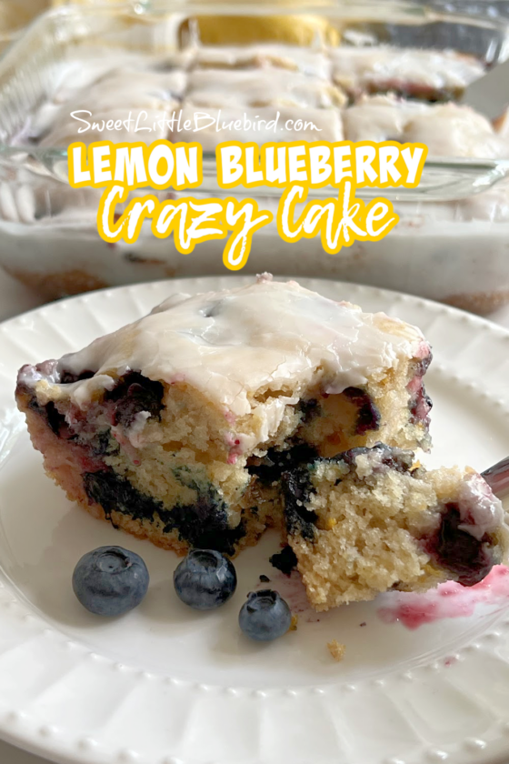 Lemon Blueberry Crazy Cake (No Eggs, No Milk, No Butter!) - Sweet ...