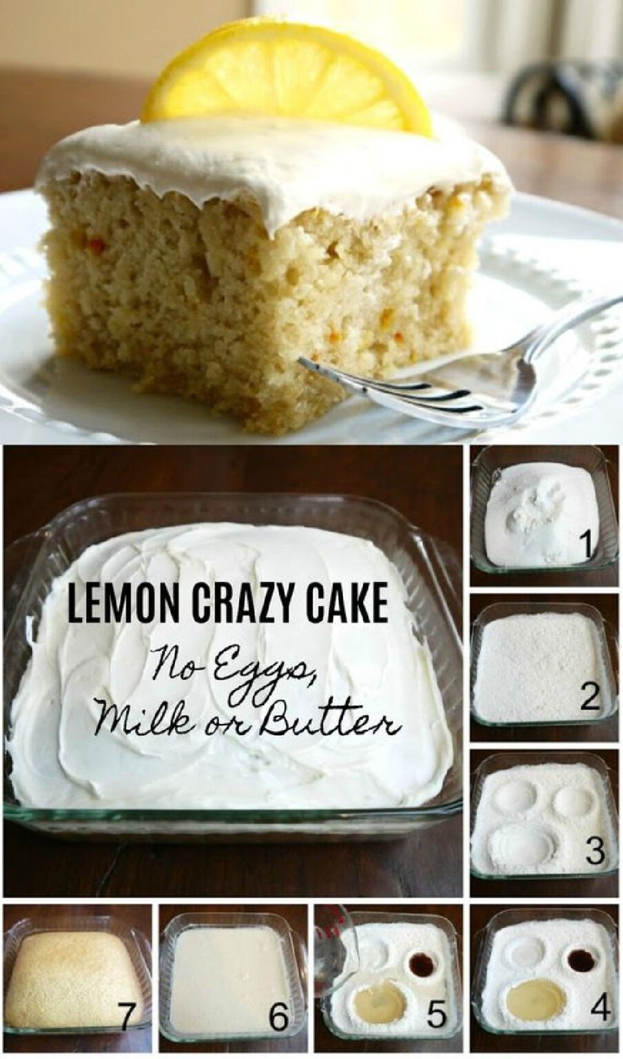 Lemon Crazy Cake (No Eggs, No Milk, No Butter!) - Sweet Little Bluebird
