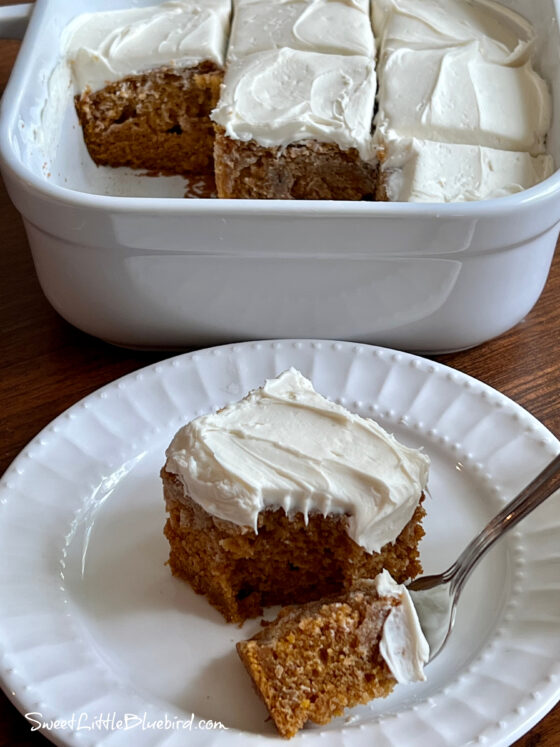 Pumpkin Crazy Cake (No Eggs, No Milk, No Butter!) - Sweet Little Bluebird