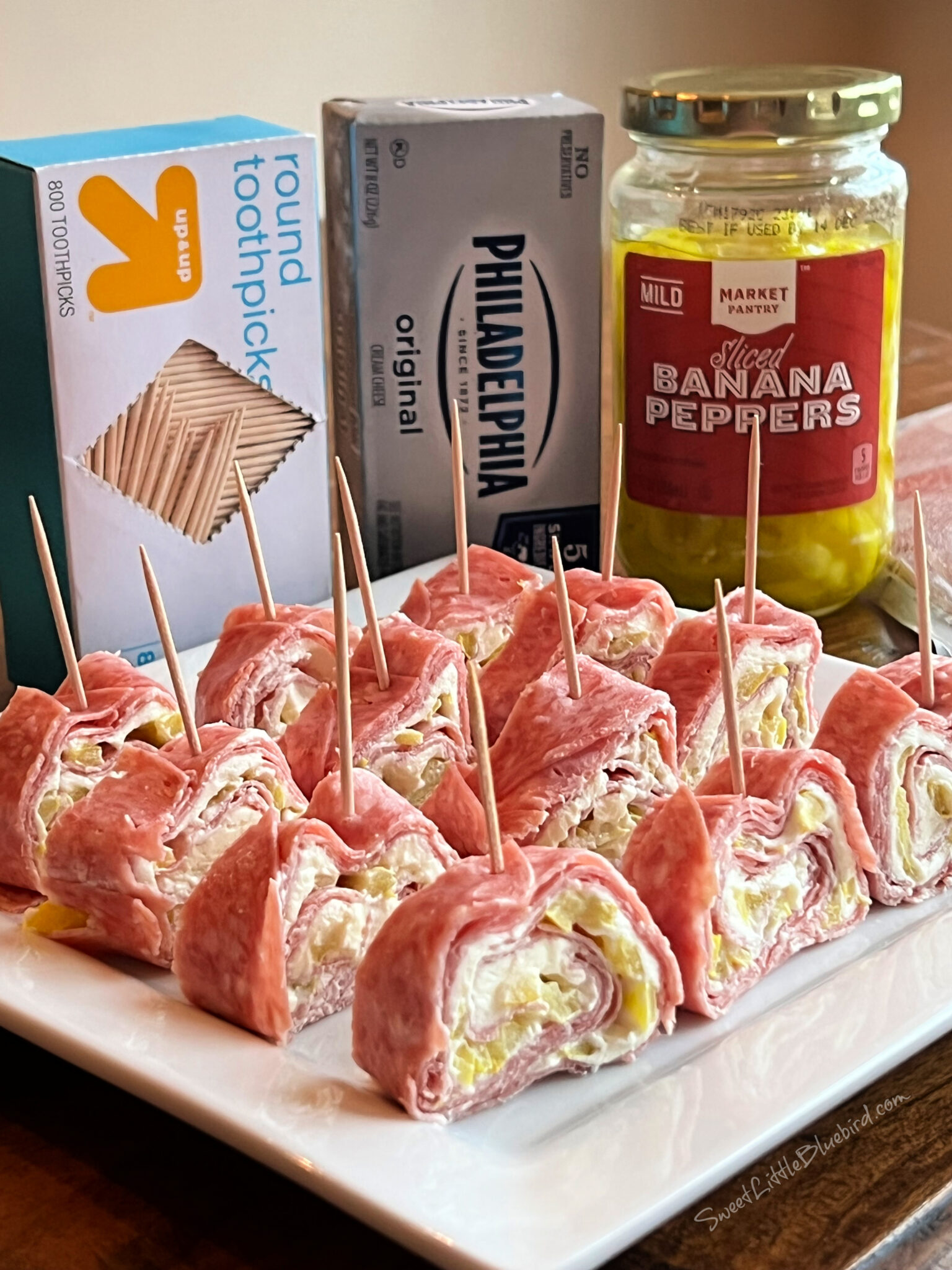 Salami Cream Cheese Roll Ups (Easy) - Sweet Little Bluebird