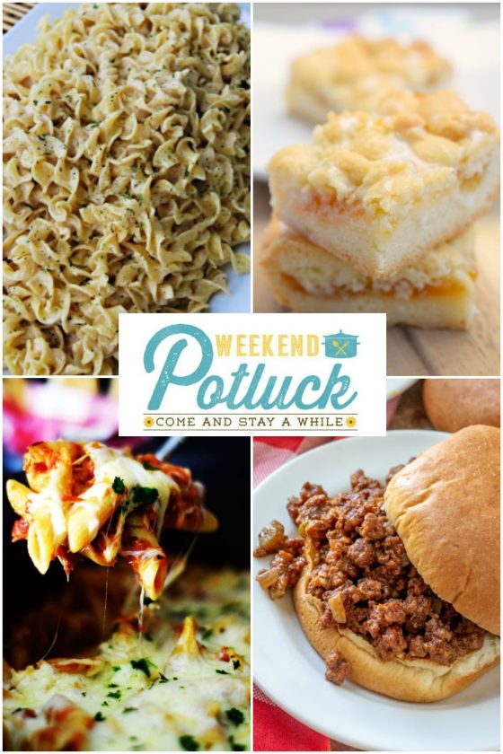 Creamy Cajun Noodles - Weekend Potluck 389 - Sweet Little Bluebird