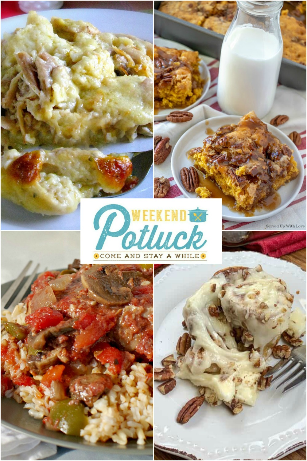 Baked Chicken and Dumplings - Weekend Potluck 397 - Sweet Little Bluebird