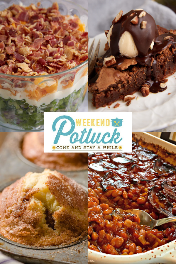 Fudgy Chocolate Brownie Pie - Weekend Potluck 632 - Sweet Little Bluebird