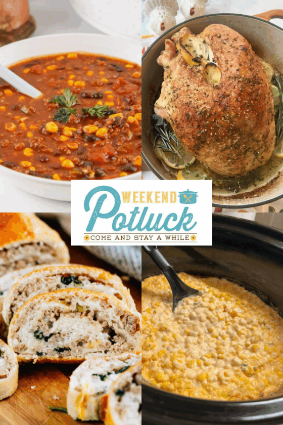 Crockpot Cowboy Soup - Weekend Potluck 707 - Sweet Little Bluebird