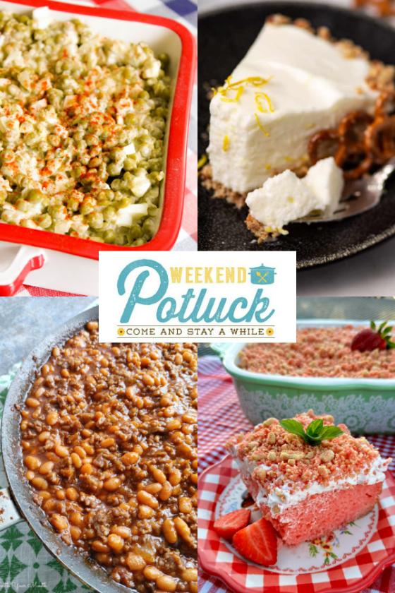 Old School Pea Salad - Weekend Potluck 577 - Sweet Little Bluebird