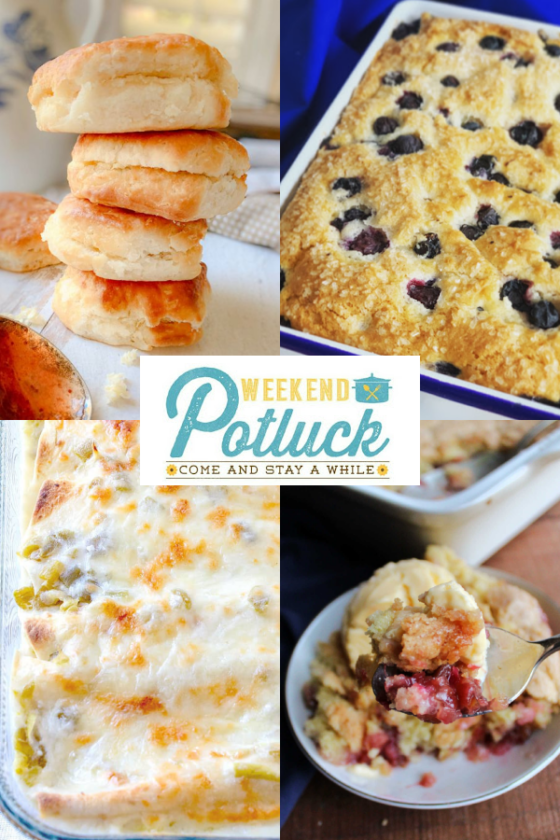 Very Blueberry Coffee Cake - Weekend Potluck 582 - Sweet Little Bluebird